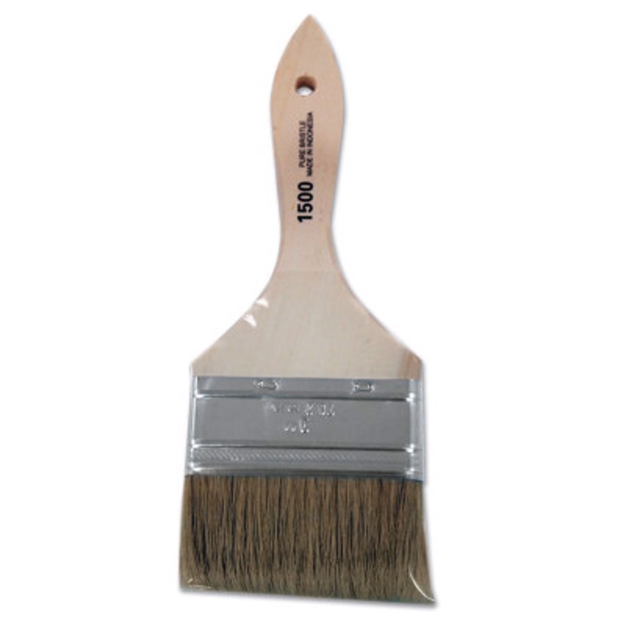 Tenet Solutions | White Chinese Bristle Brush 3in, Wood Handle